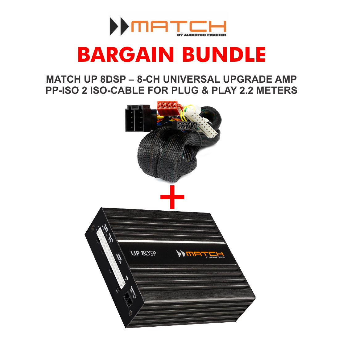 Match Up 8DSP + PP-ISO 2 ISO-cable for Plug&Play 2 meters – Combo – Audio Motive Distributors